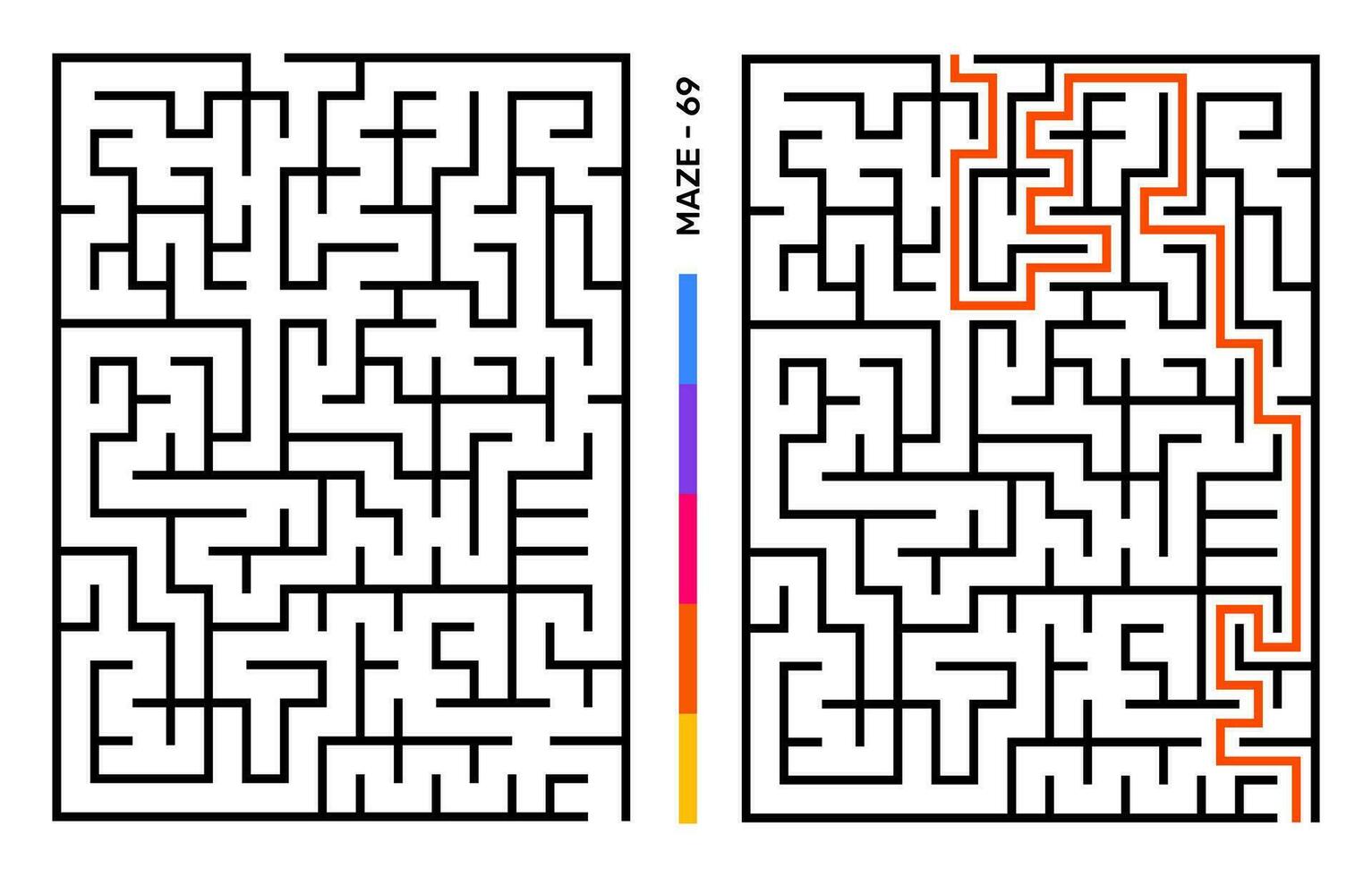 Abstract Maze Puzzle Labyrinth With Entry And Exit. Maze For Activity Book. Problem-Solving ...