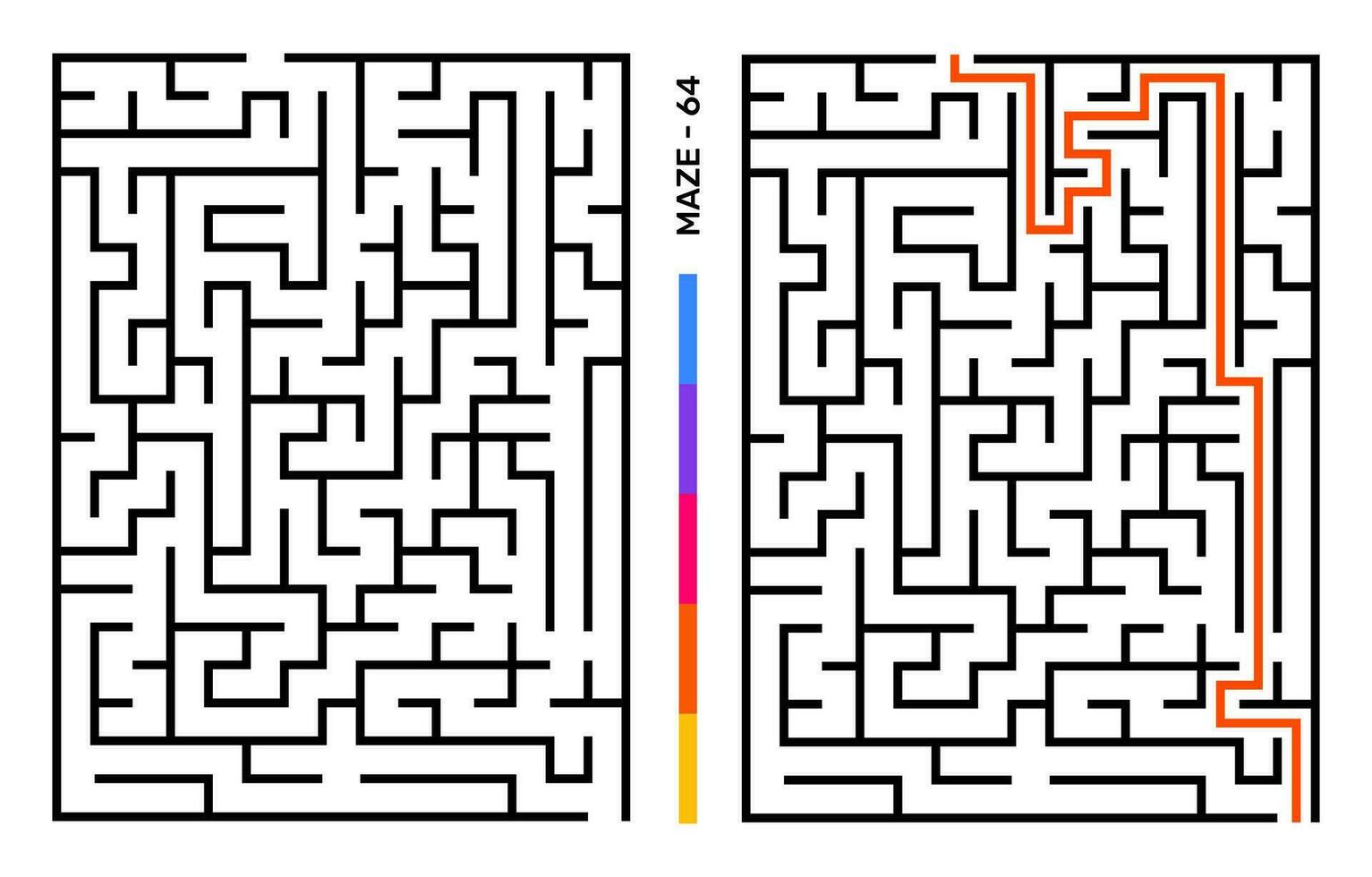 Abstract Maze Puzzle Labyrinth With Entry And Exit. Maze For Activity Book. Problem-Solving ...