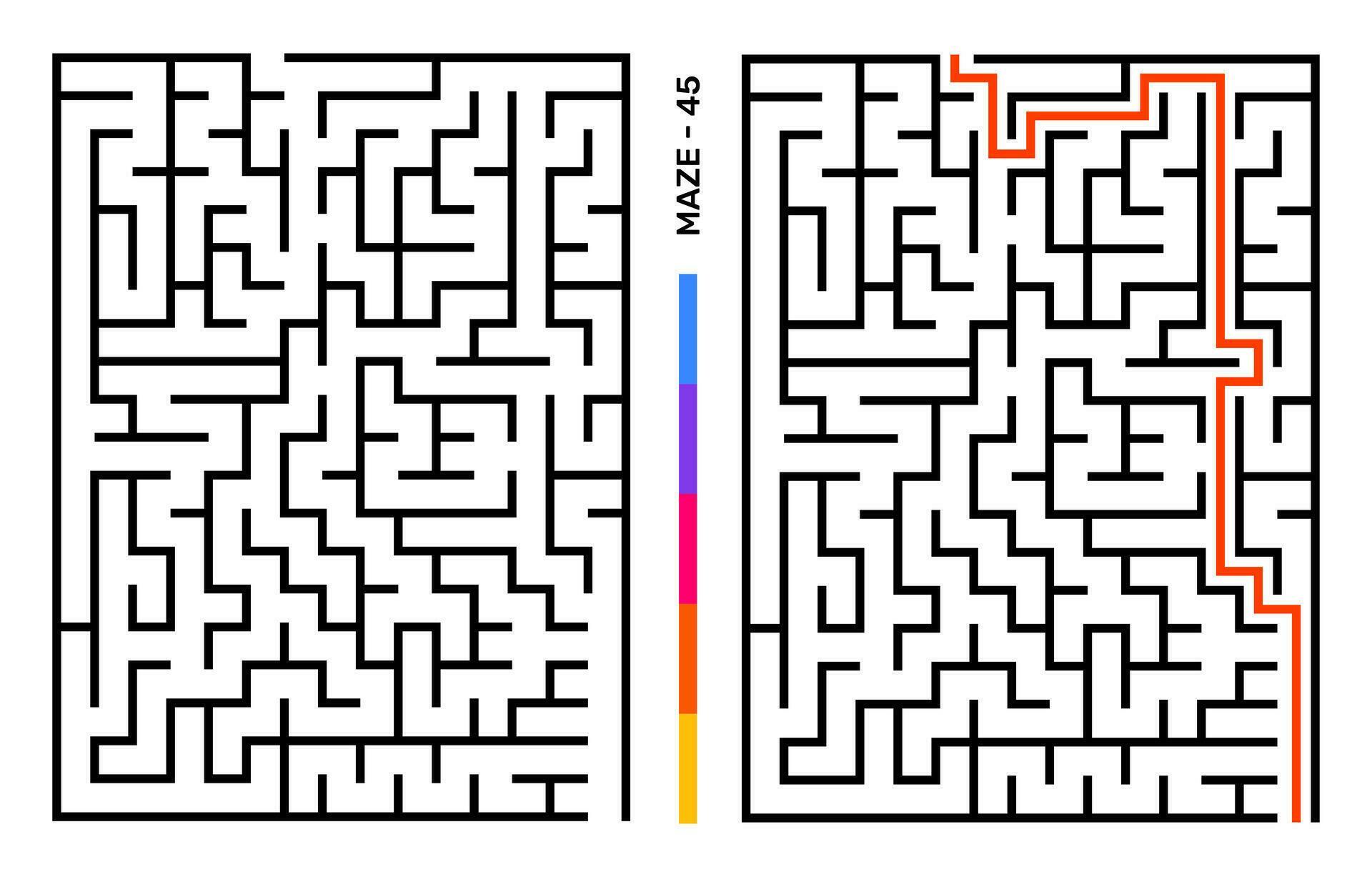 Abstract Maze Puzzle Labyrinth With Entry And Exit. Maze For Activity ...