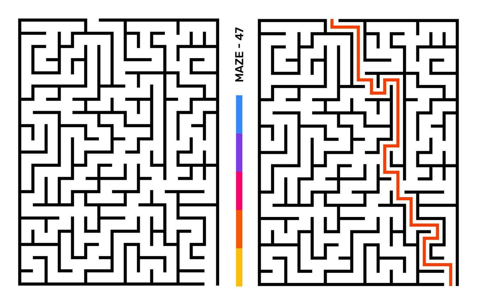 Abstract Maze Puzzle Labyrinth With Entry And Exit. Maze For Activity Book. Problem-Solving ...
