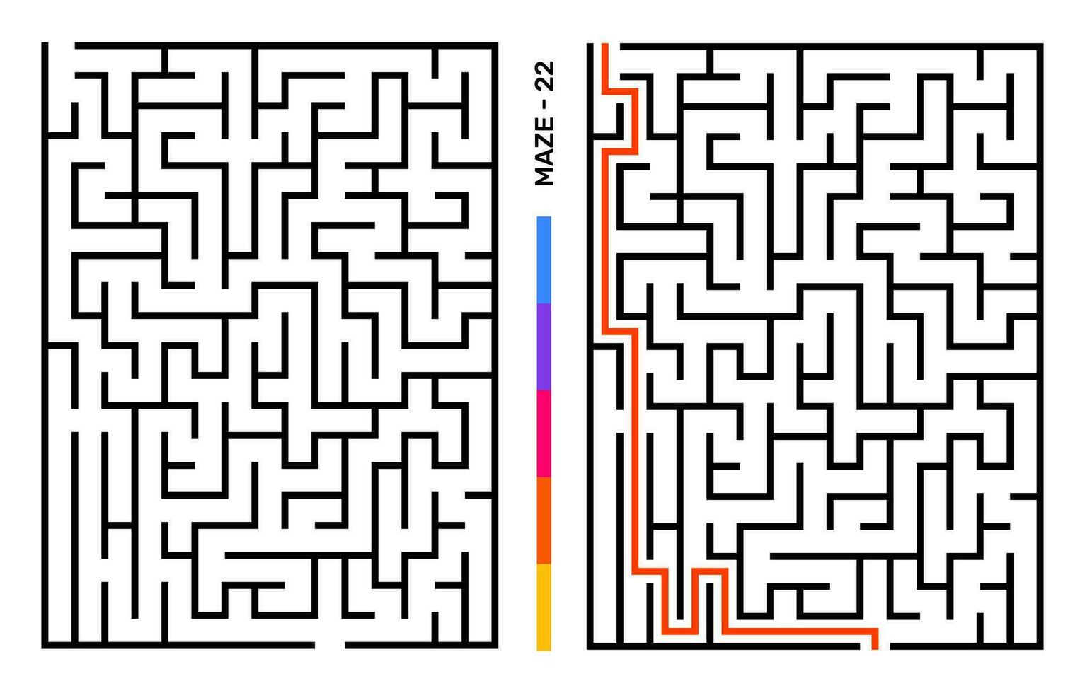 Abstract Maze Puzzle Labyrinth With Entry And Exit. Maze For Activity Book. Problem-Solving ...