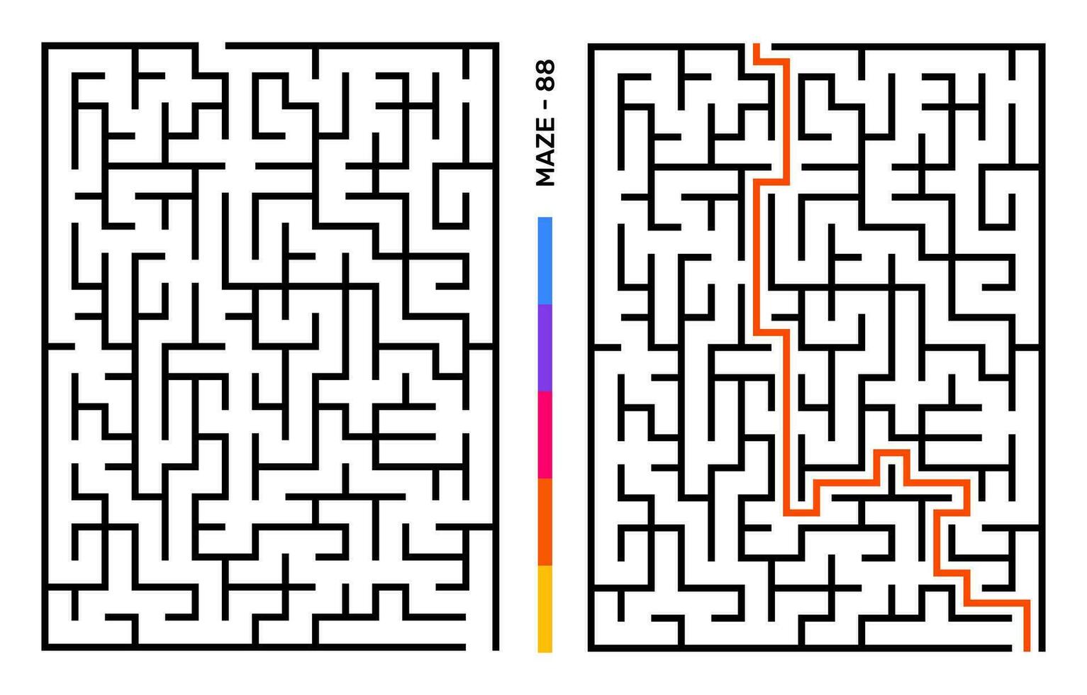 Abstract Maze Puzzle Labyrinth With Entry And Exit. Maze For Activity Book. Problem-Solving ...