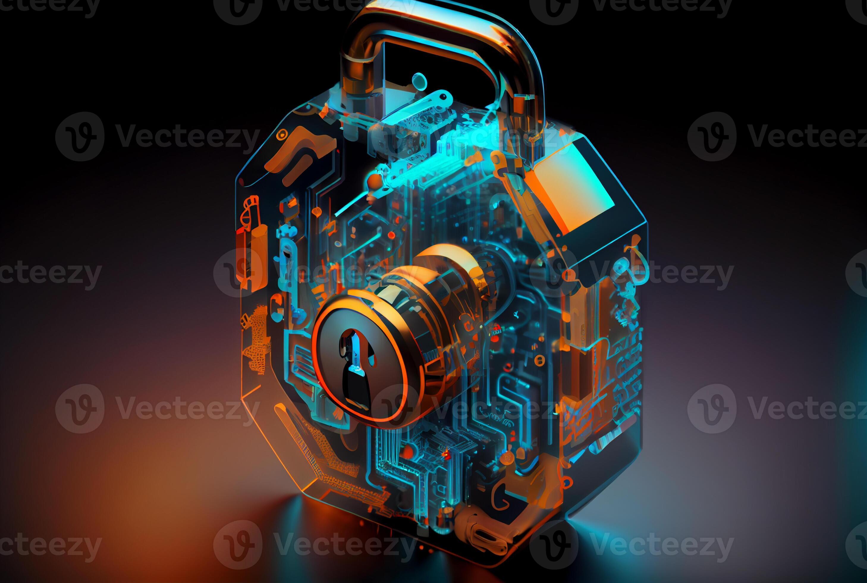 Concept for data privacy.conceptual cyber security encryption ...