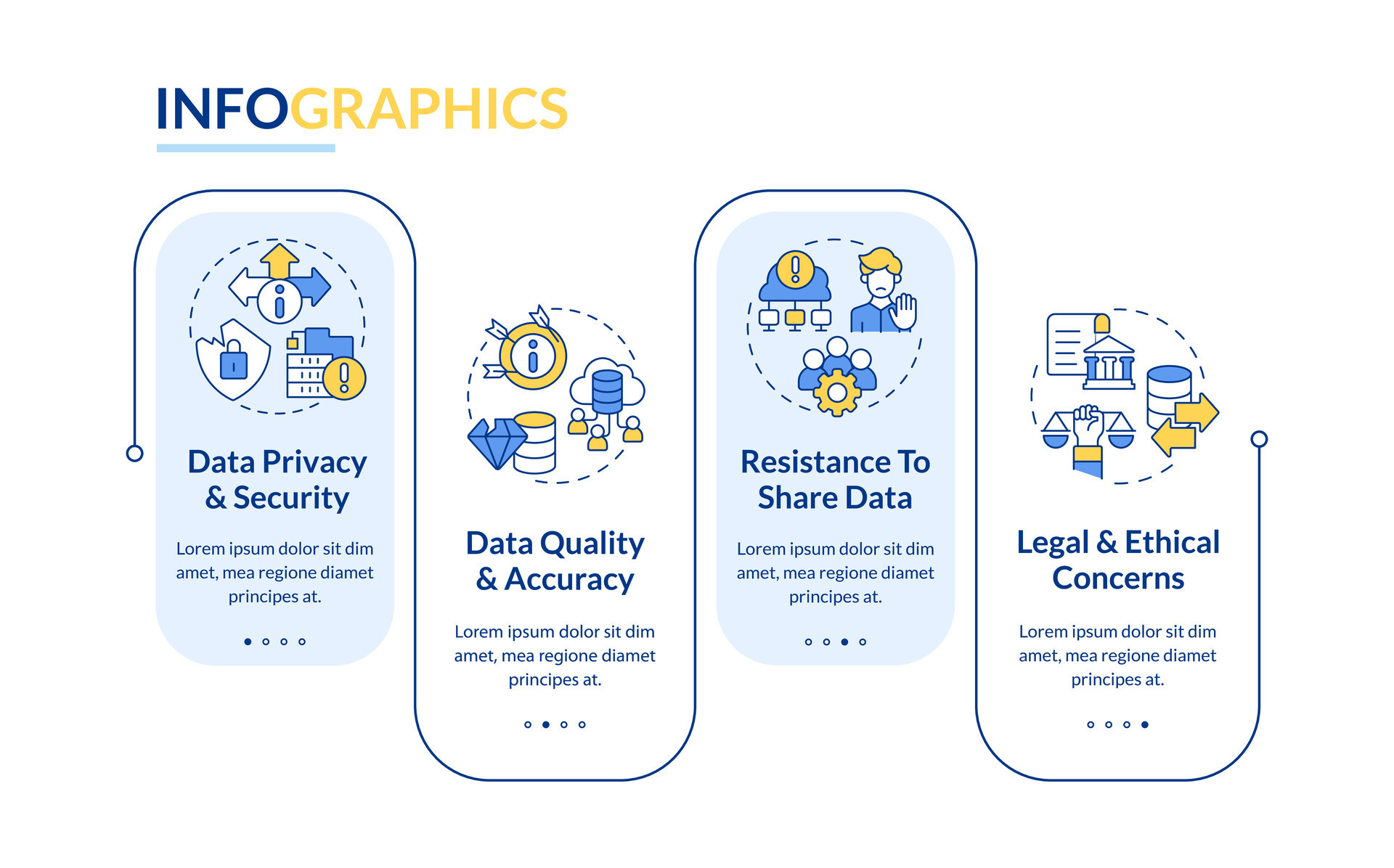 2d Multicolor Data Democratization Vector Infographics Template With