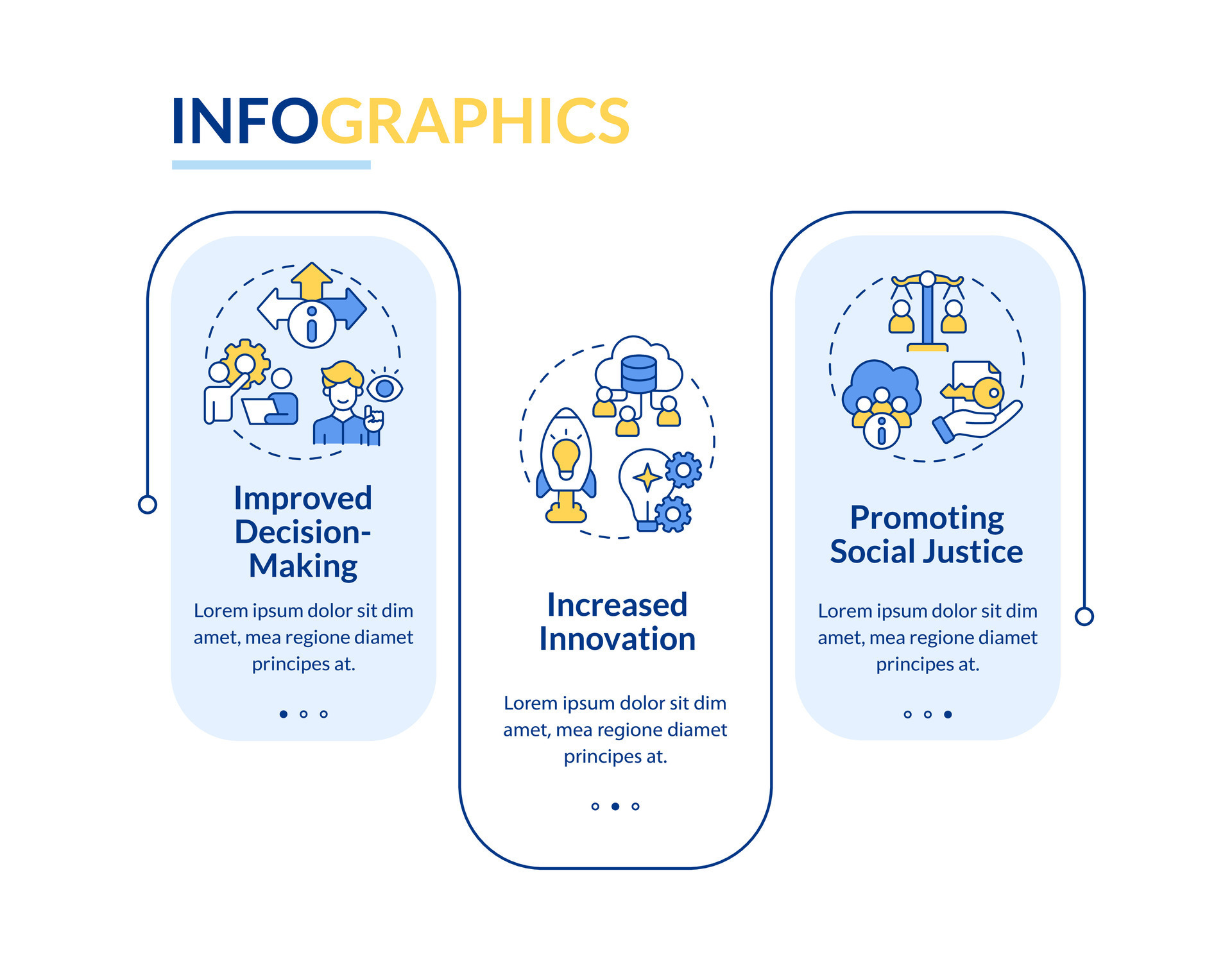 Multicolor Data Democratization Vector Infographics Template Data Visualization With 3 Steps