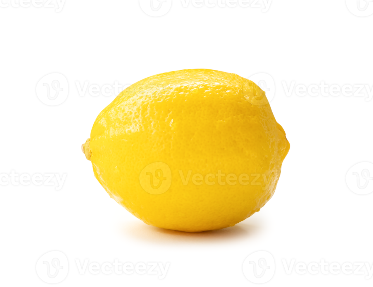 Single Whole Fresh Beautiful Yellow Lemon Isolated With Clipping Path And Shadow In Png File