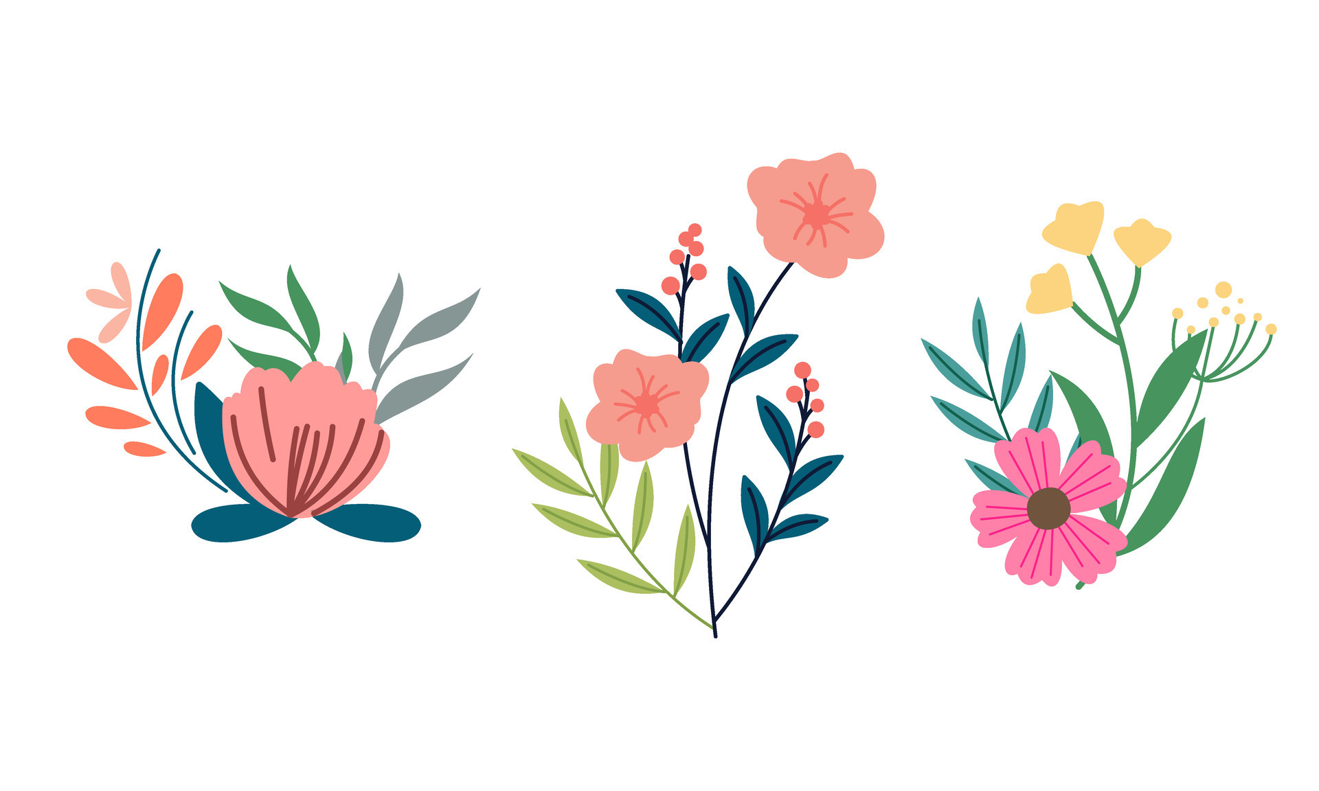 Organic flat spring flower collection 28149855 Vector Art at Vecteezy