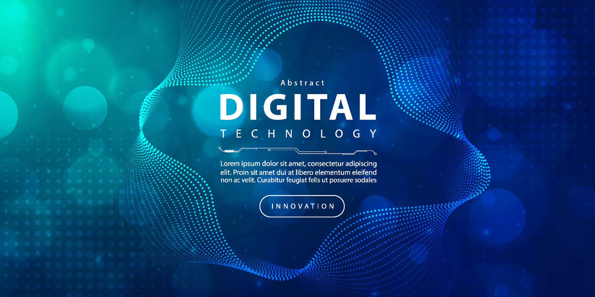 Digital Technology Speed Connect Blue Green Background Cyber Nano Information Abstract