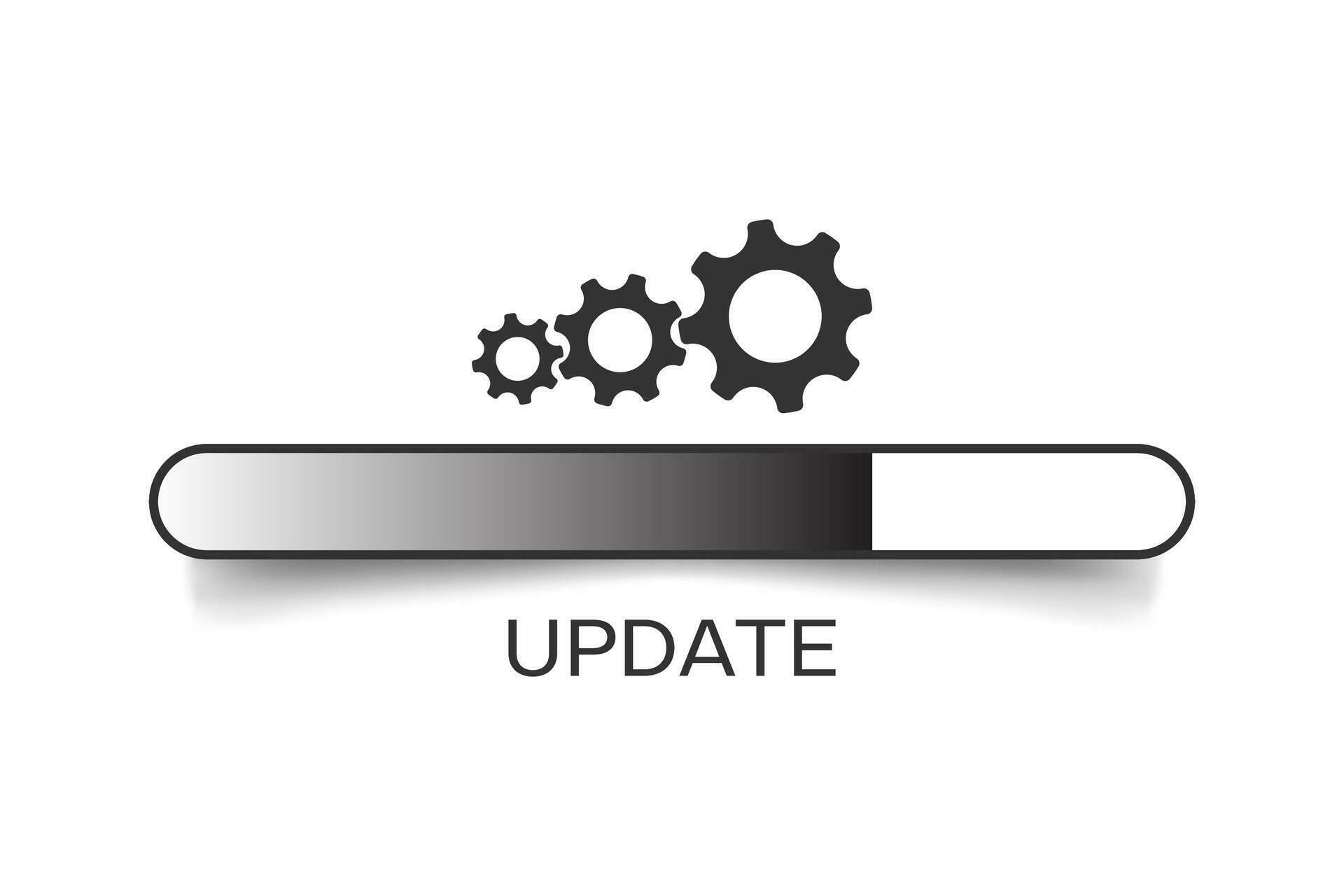 Simple system update interface symbol. App progress bar with gear symbol 28150633 Vector Art at ...