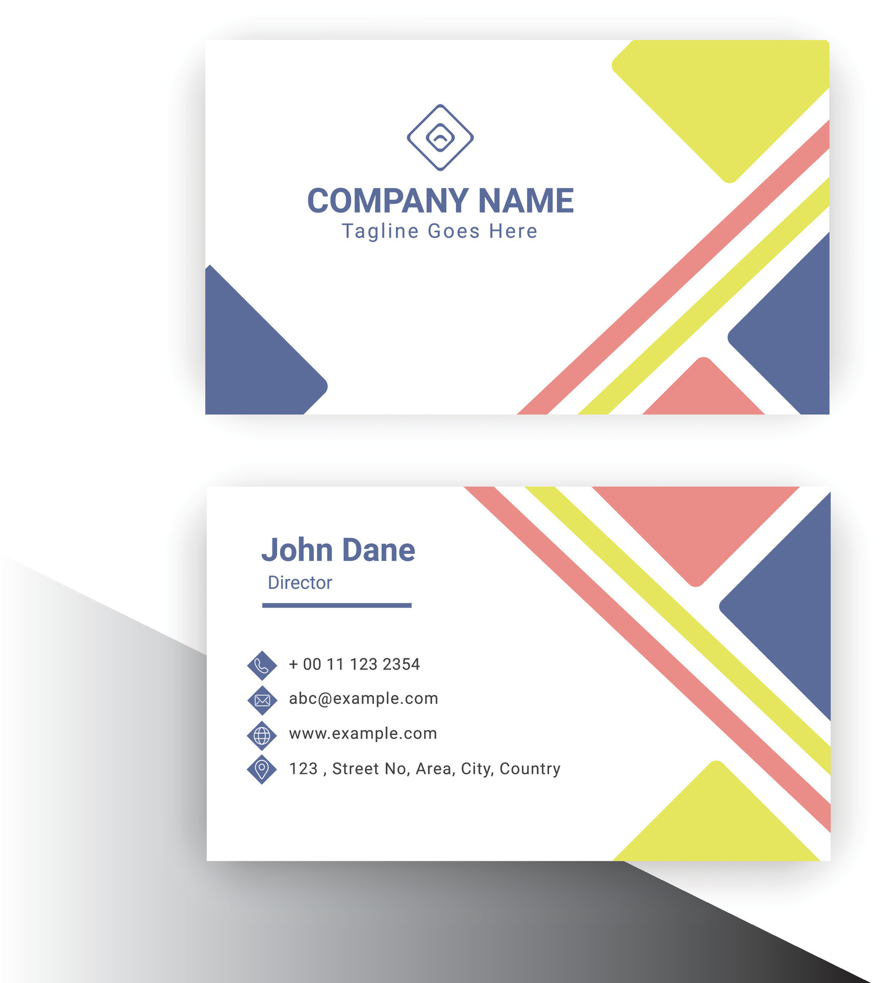 simple creative business card , triangular design on white background ...