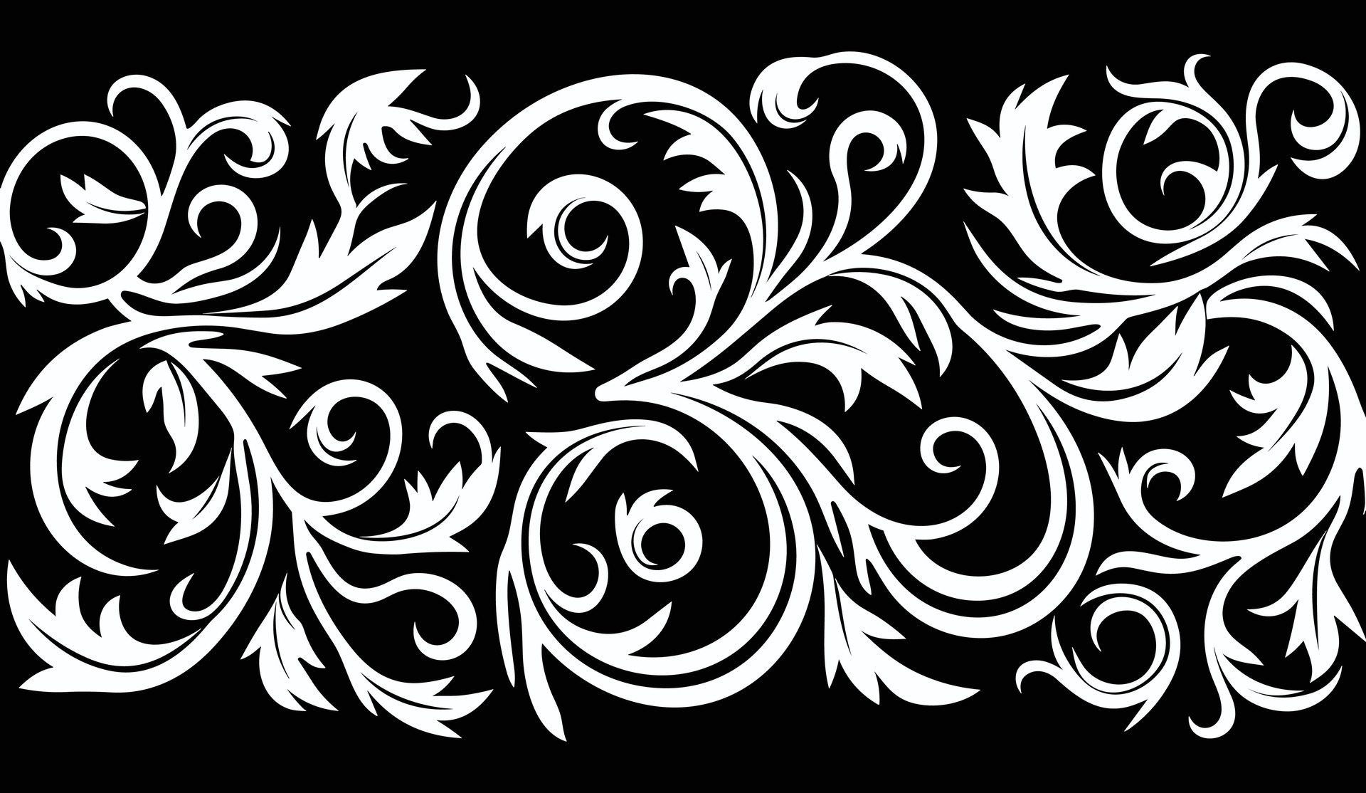 Black And White Scroll Pattern