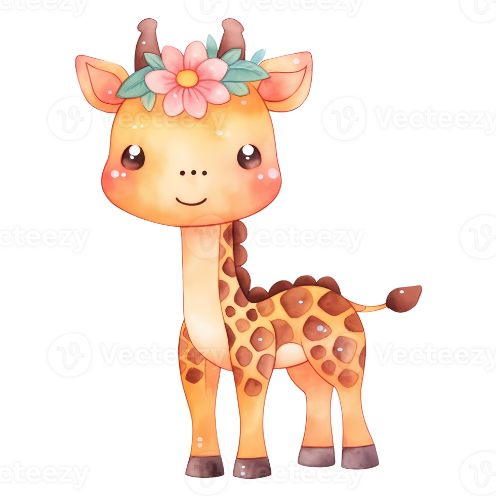 Watercolor Cute Giraffe Clipart Illustration AI Generative, 54% OFF