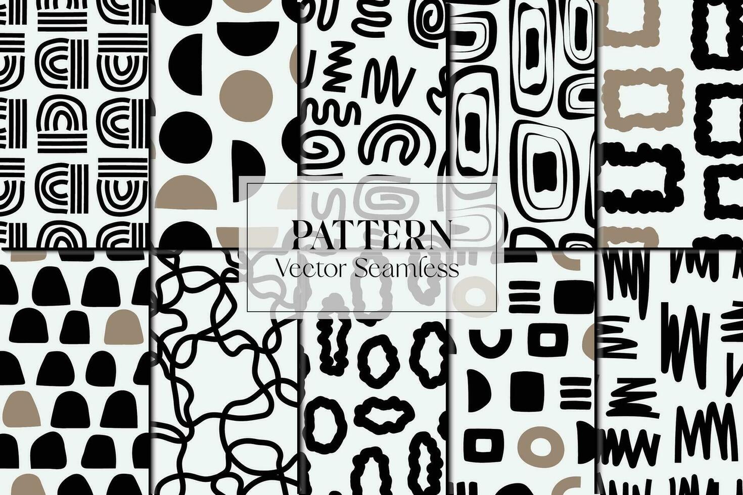 Abstract shapes set of seamless repeat pattern 28153533 Vector Art at ...