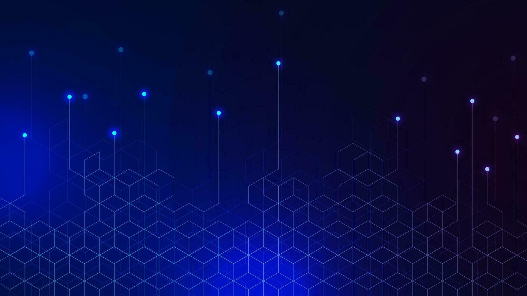 Abstract digital technology with connect dots and lines background for engineering, big data ...