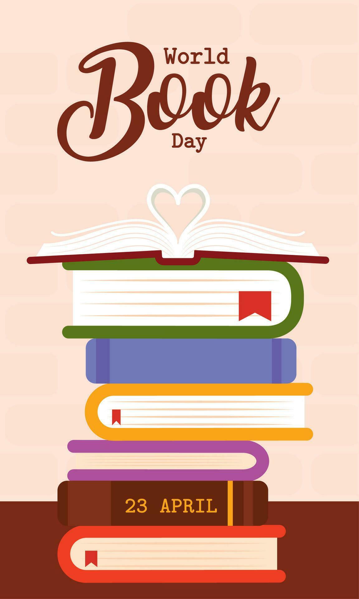 World Book Day Poster Stacked Books Vector 28154594 Vector Art At Vecteezy