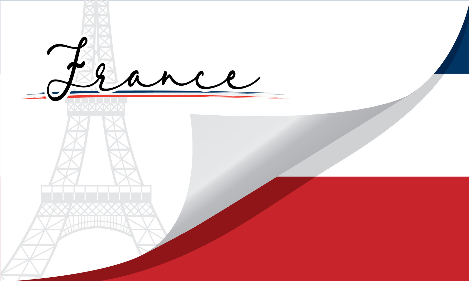 Sticker with the eiffel tower landmark above the french flag Vector ...