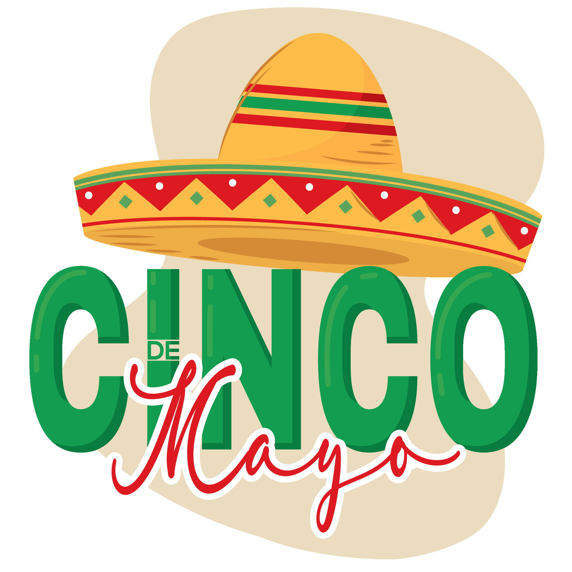 Cinco de mayo lettering with a traditional mexican hat Vector 28154967 ...