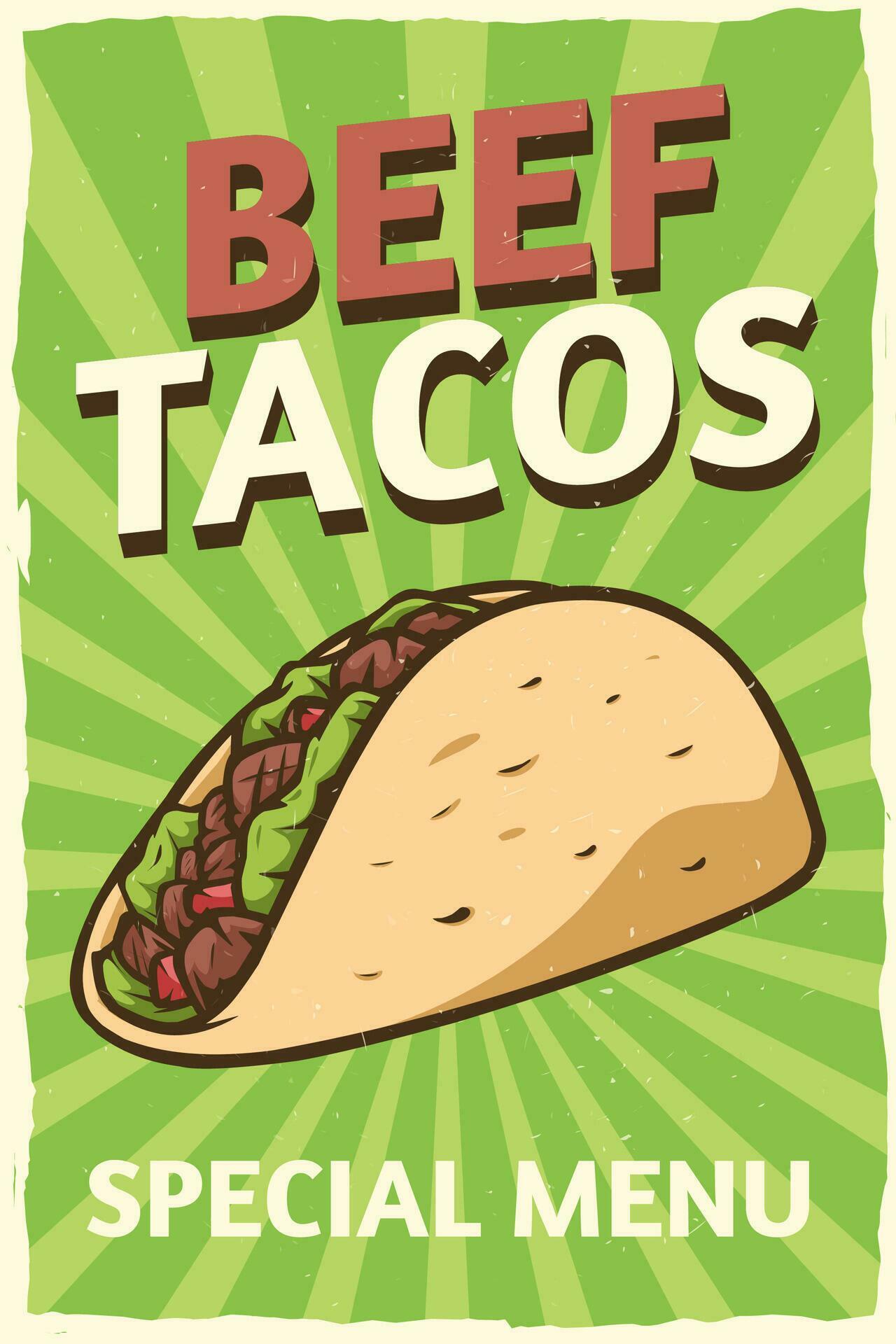 beef tacos poster design for print 28155086 Vector Art at Vecteezy
