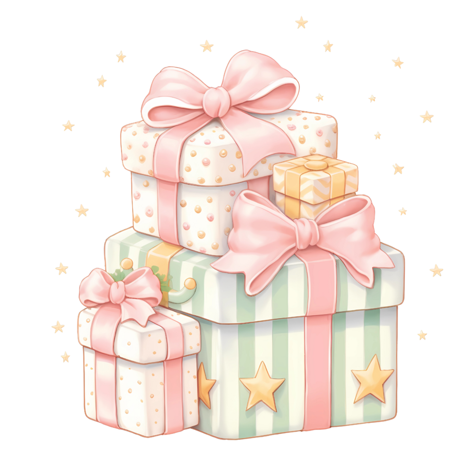 Cute pastel Christmas present 28170733 PNG
