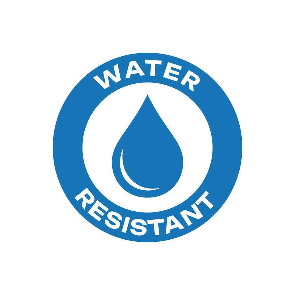 Water resistant logo design. Water resistant icons for package. Water ...