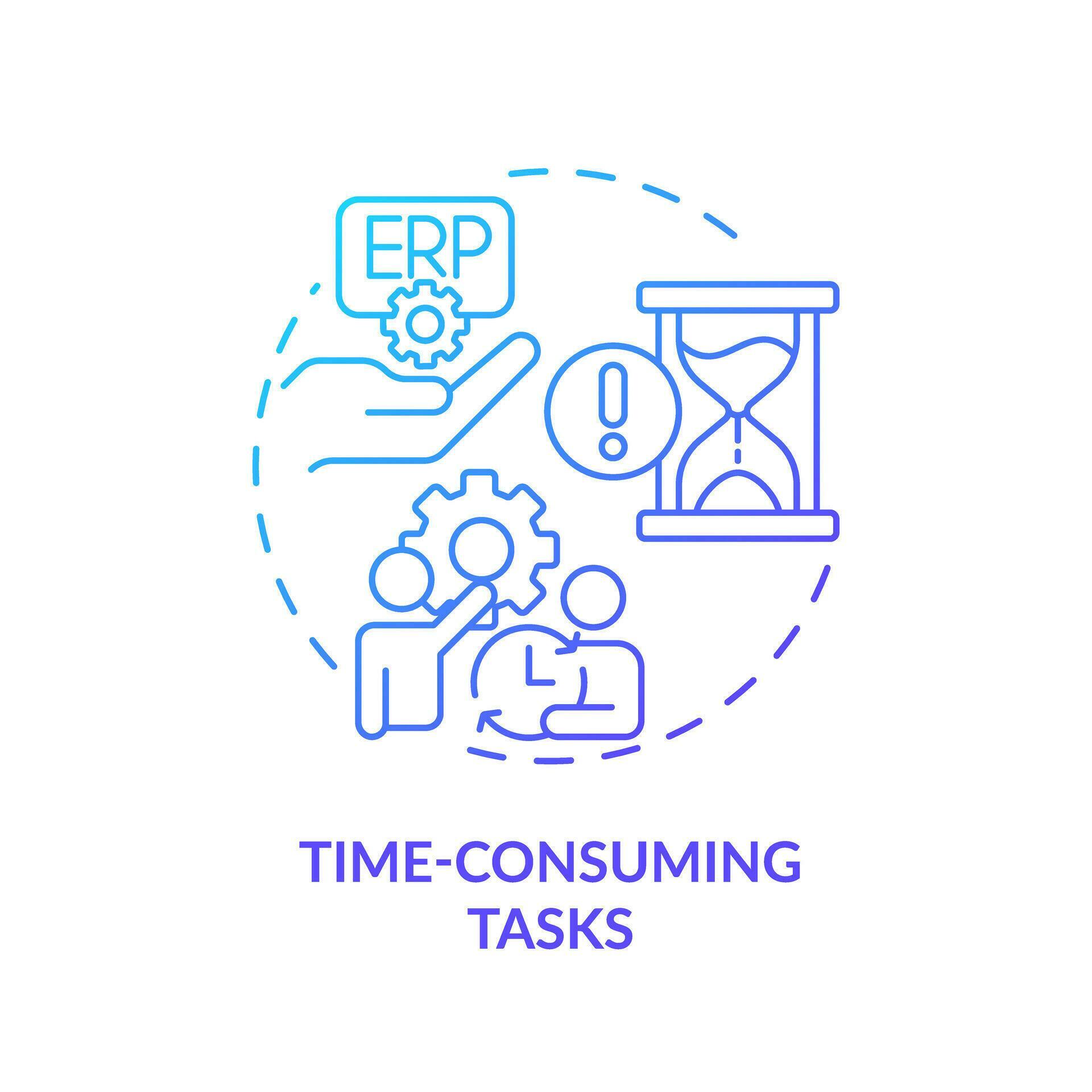Gradient time consuming tasks icon concept, isolated vector, enterprise ...