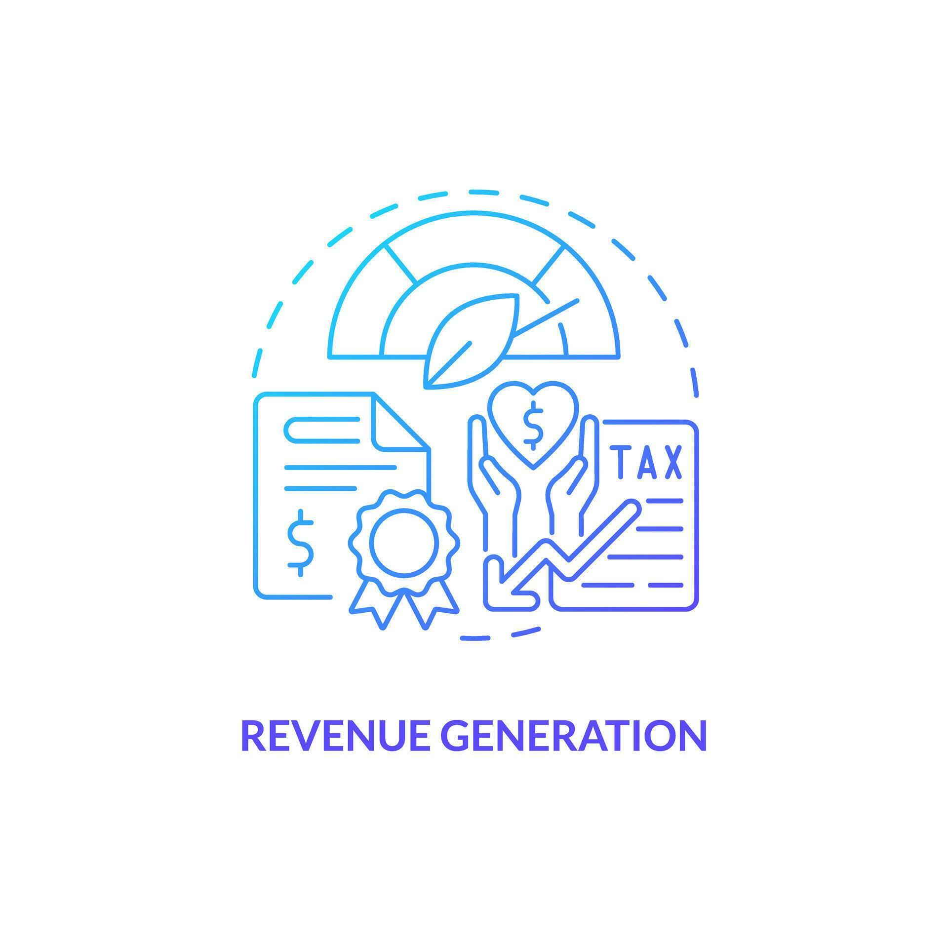 Gradient revenue generation concept, isolated vector, thin line icon ...