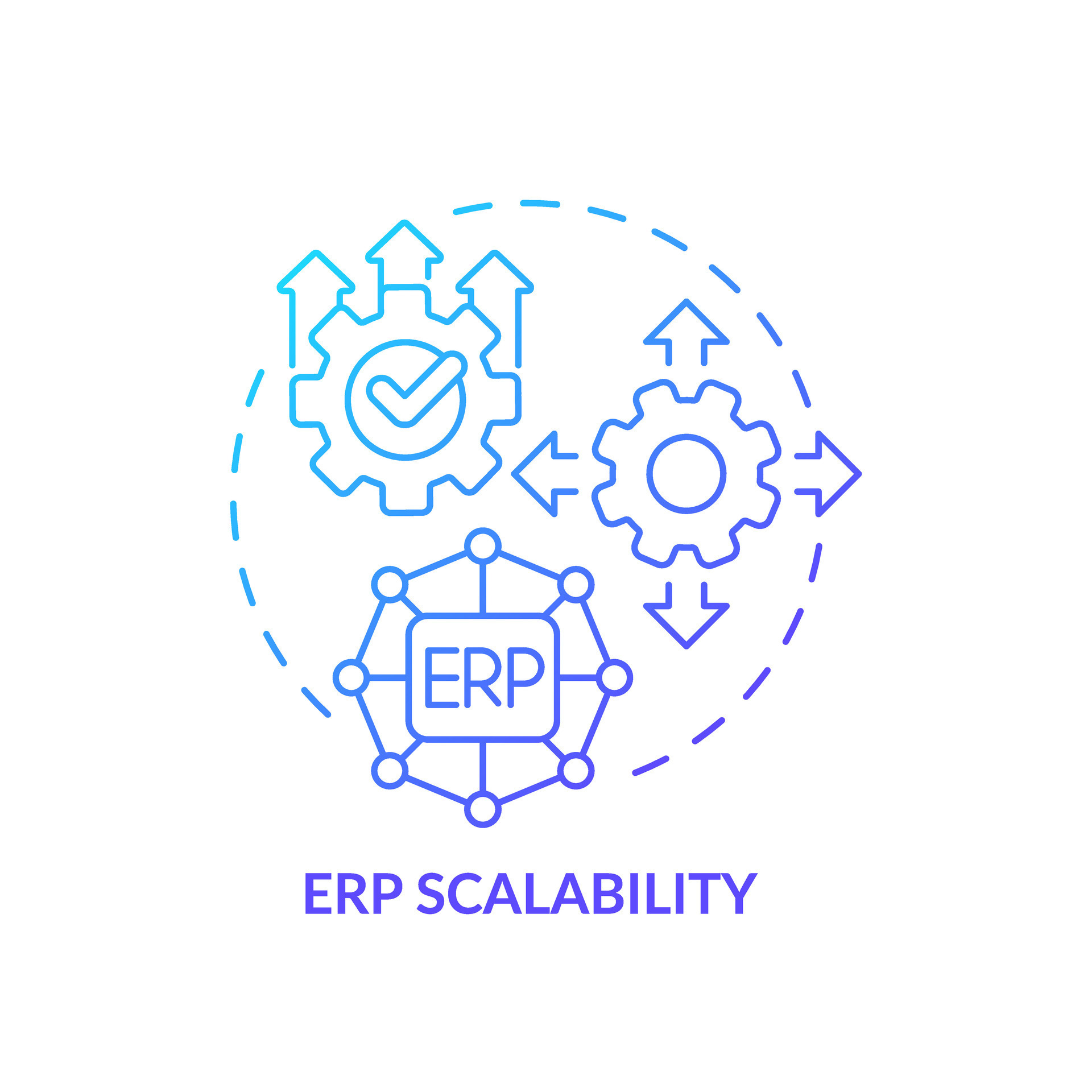 Gradient Erp Scalability Icon Concept Isolated Vector Enterprise Resource Planning Thin Line