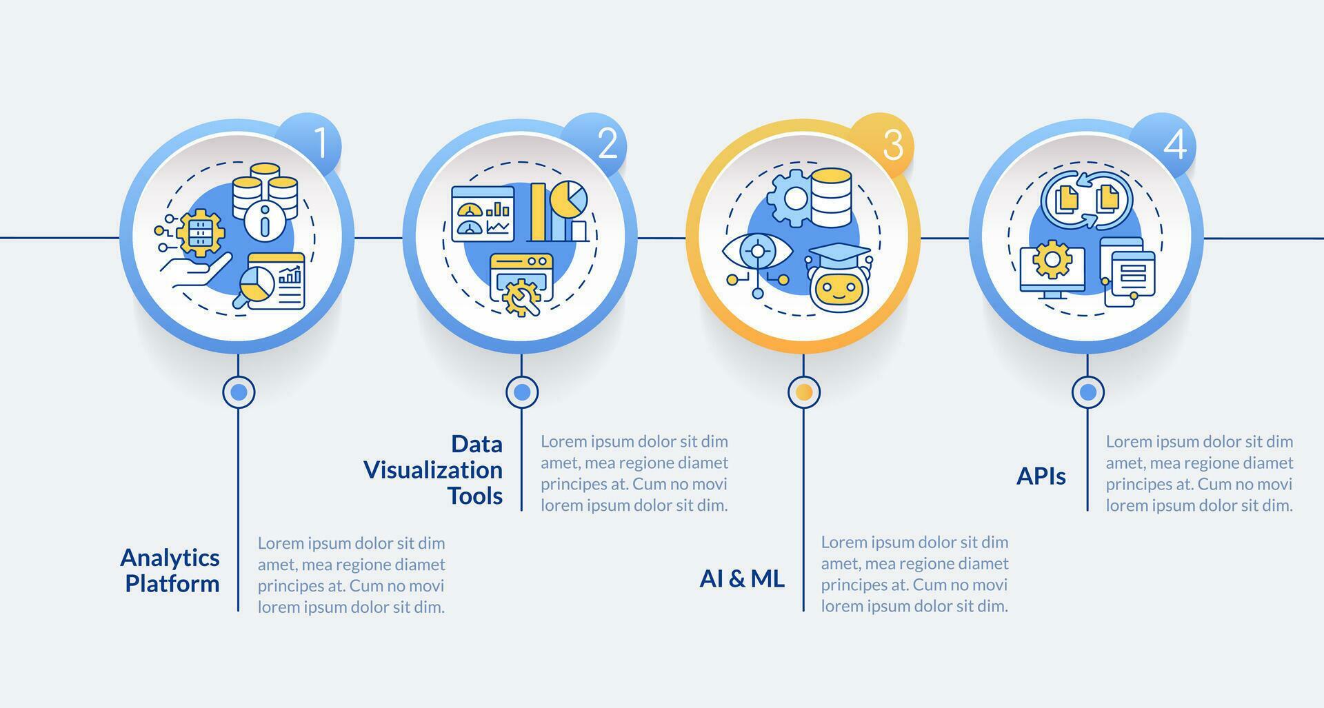 Data Democratization Vector Infographics Template With Thin Line Icons