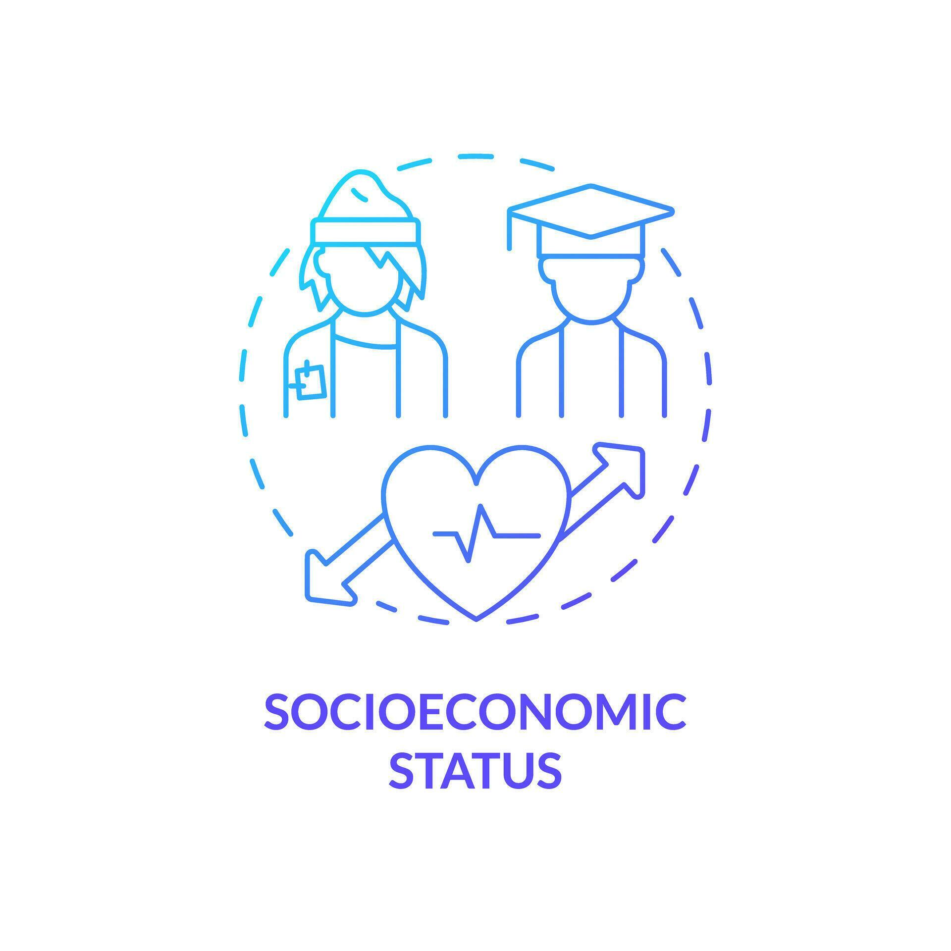 Socioeconomic Status Blue Gradient Concept Icon High Risks Of Disease
