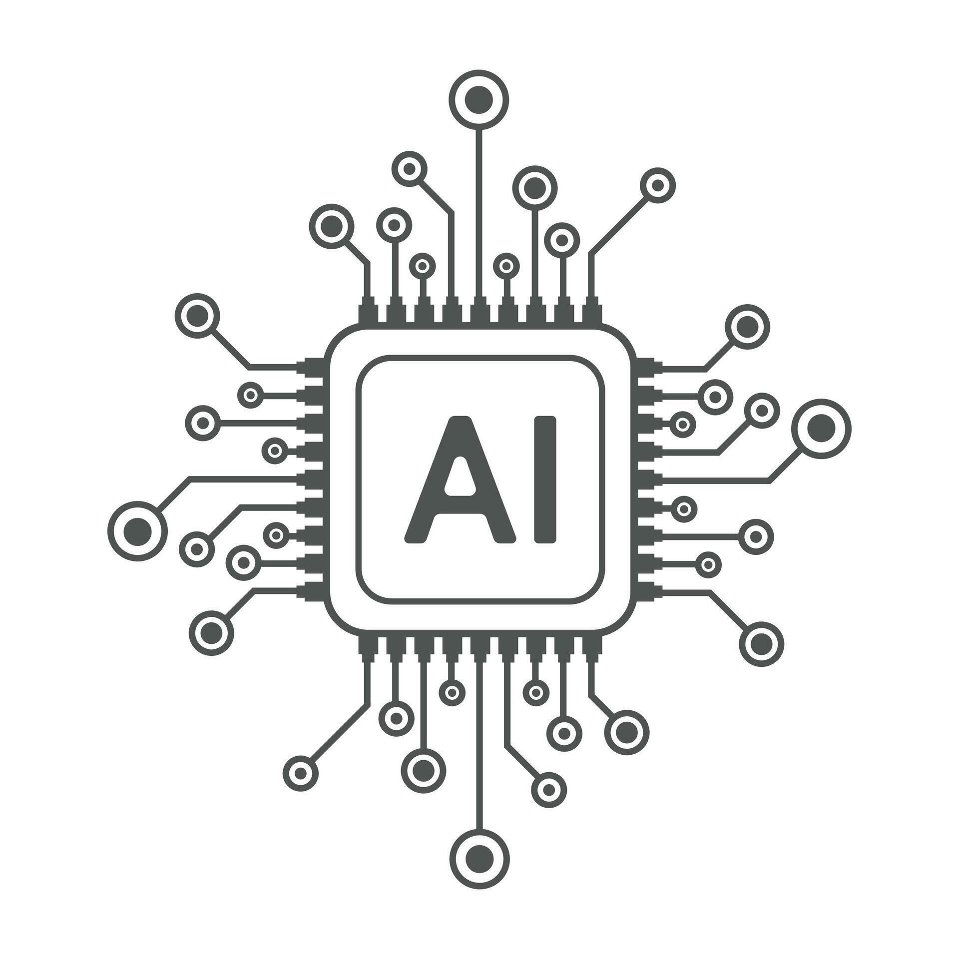 Artificial intelligence circuit line style. Machine learning design ...