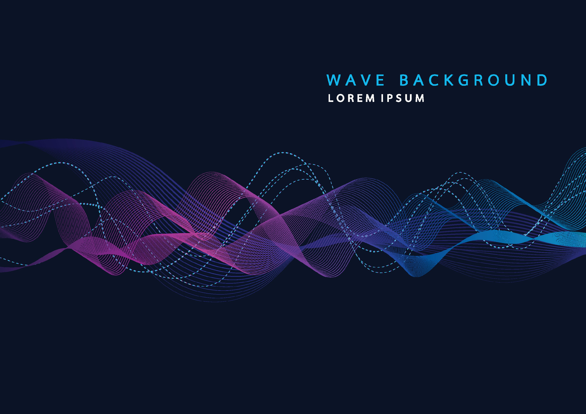 Abstract background with dynamic particle sound waves. Wave of musical soundtrack for record ...