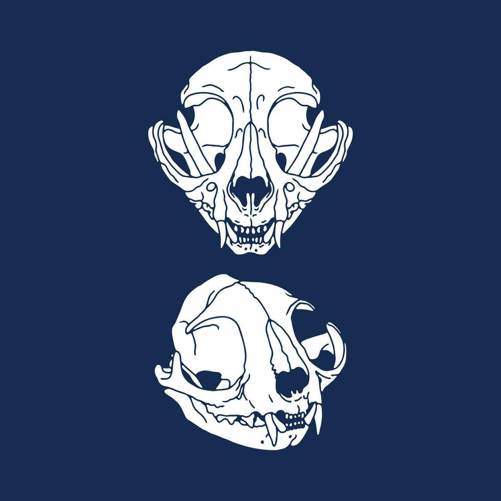 Cat Skull Cat Silhouette Vector Illustration Art 28173454 Vector Art At Vecteezy