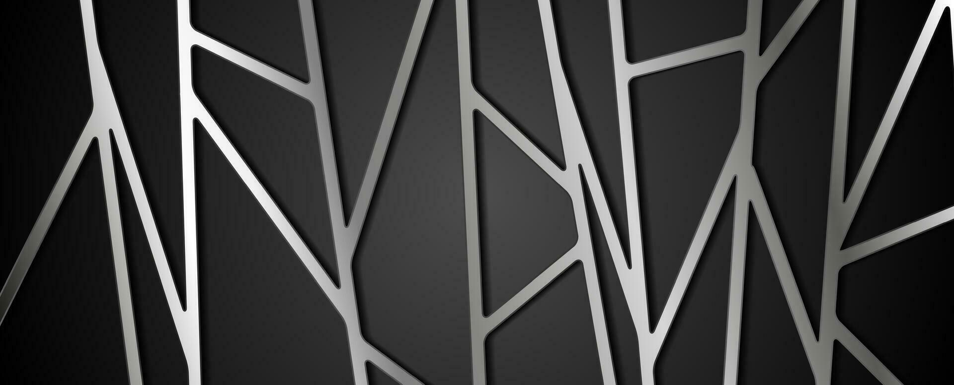 Silver metallic grid pattern abstract tech background 28173729 Vector ...