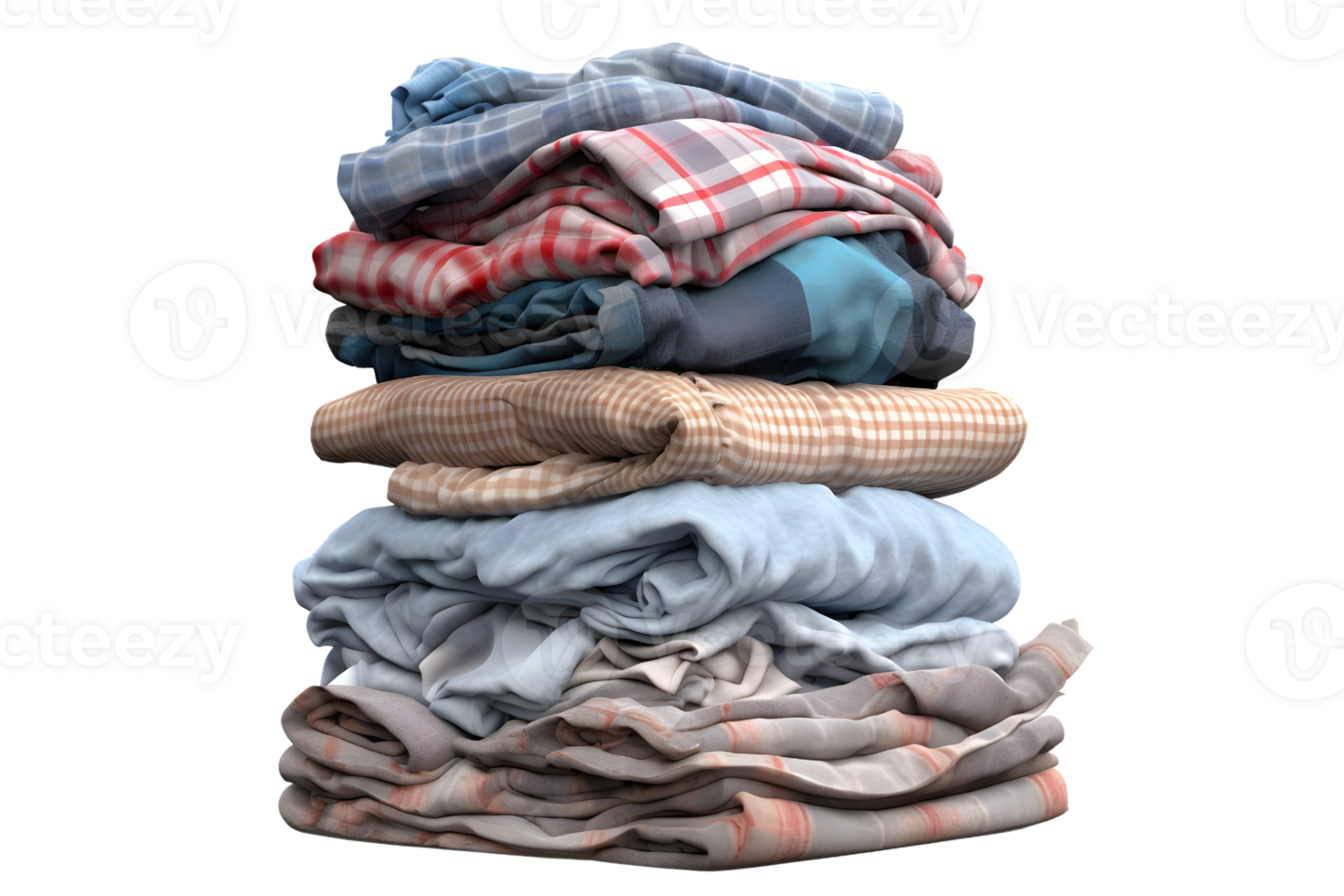 Stack of Cloth Folded isolated on transparent background. Generative AI ...