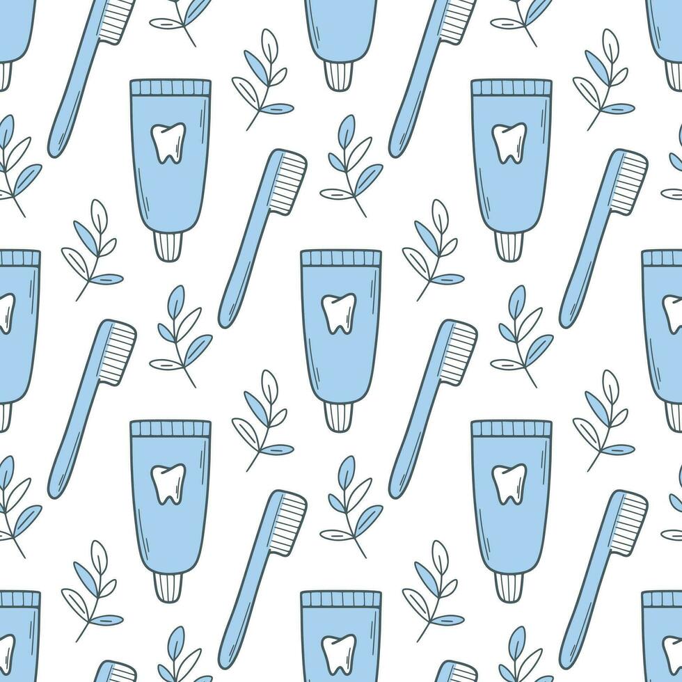 Toothbrush and toothpaste seamless pattern 28177588 Vector Art at Vecteezy