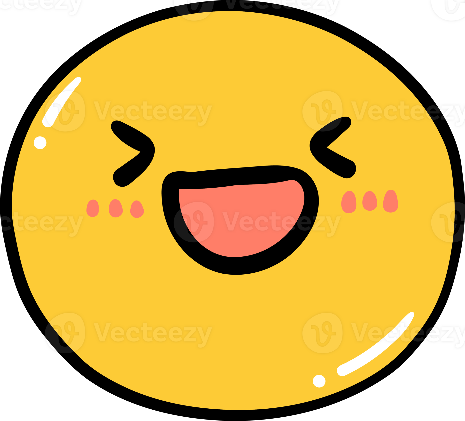 Cute Laughing Emoji Emoticon Doodle Outline 28177835 Png