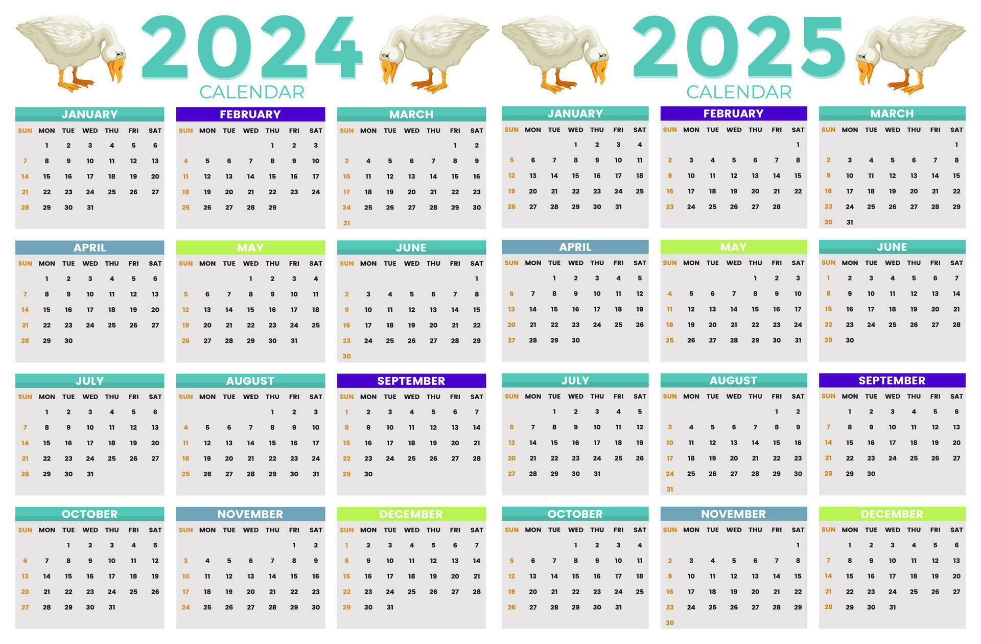 2024, 2025 calendar design template for happy new year 28182886 Vector ... 2024, 2025 calendar design template for happy new year 28182886 Vector ...