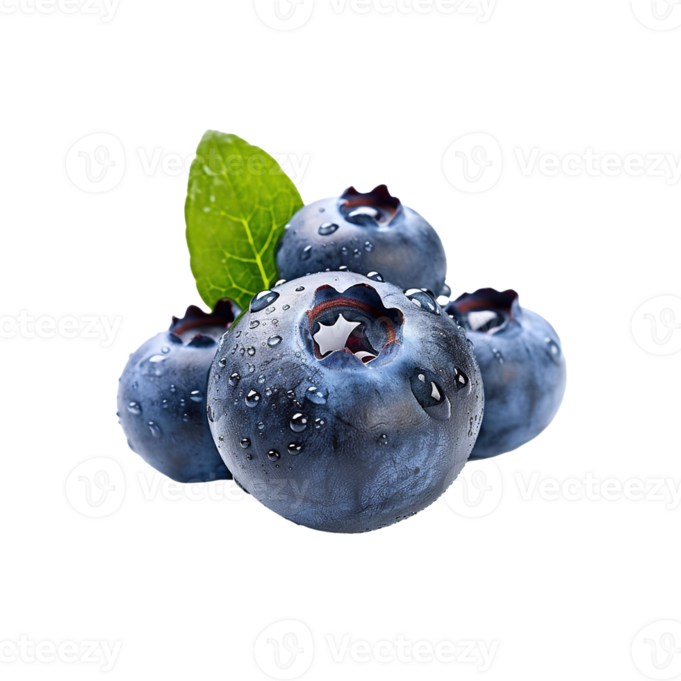 Fresh blueberries isolated on transparent background, created with ...