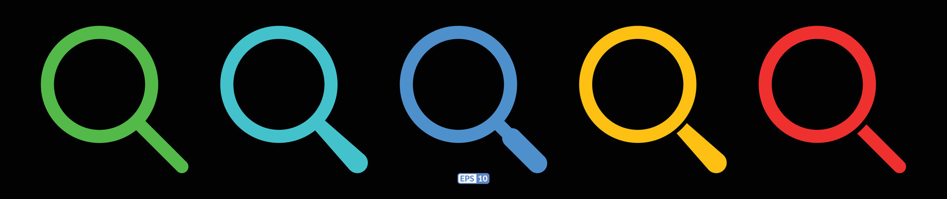 Magnifying glass colors icon set with dark background. 28191321 Vector Art at Vecteezy