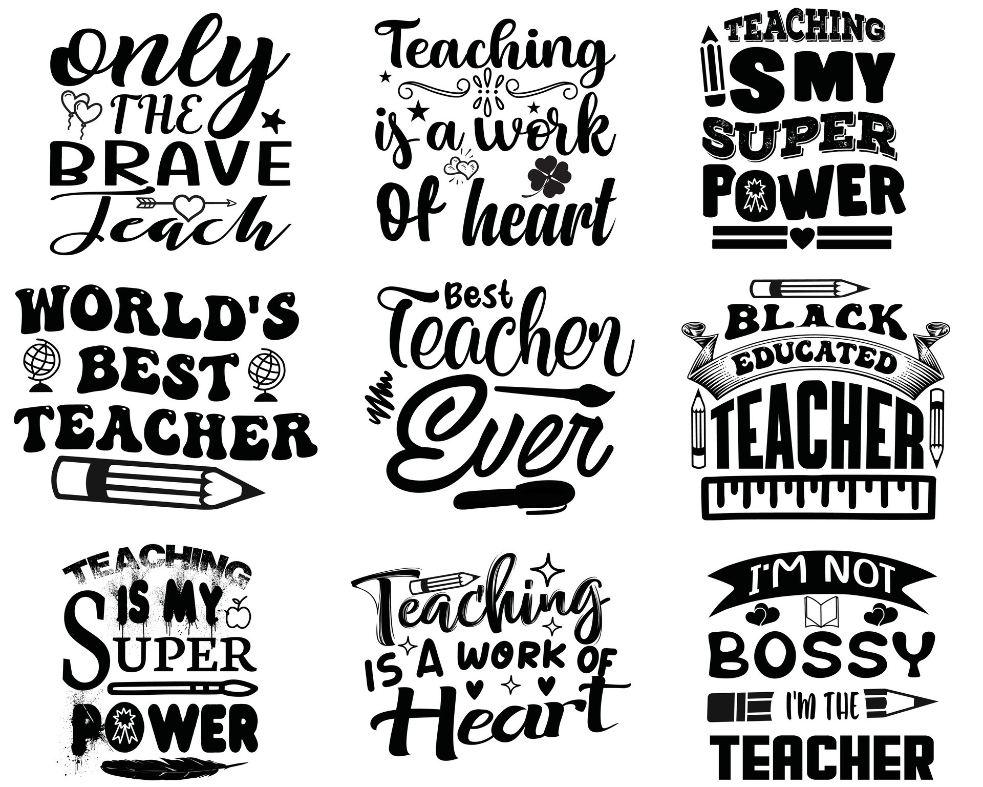 Teacher T Shirt Design Bundle Vector Teacher T Shirt Design Teachers