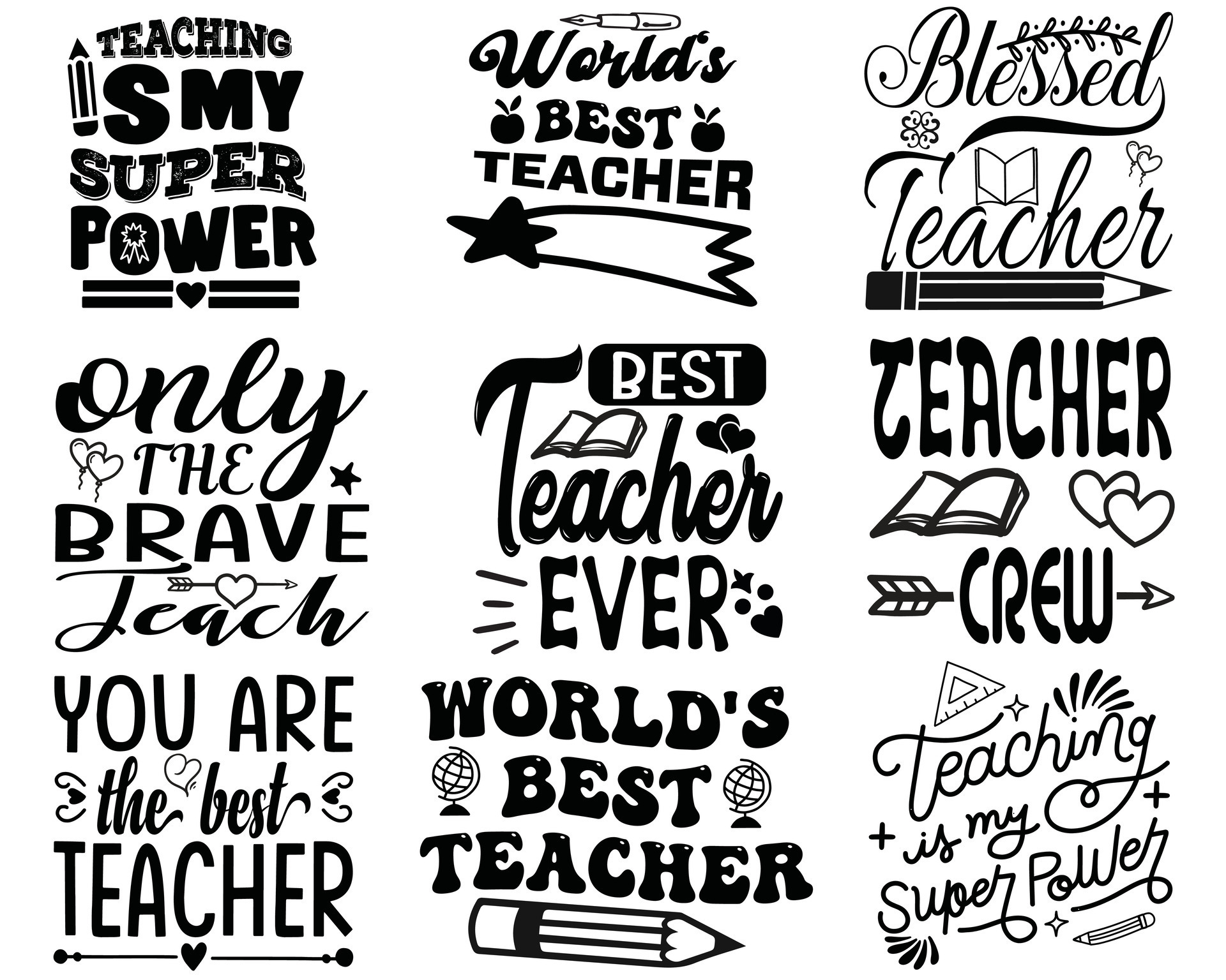 Teacher T Shirt Design Bundle Vector Teacher T Shirt Design Teachers