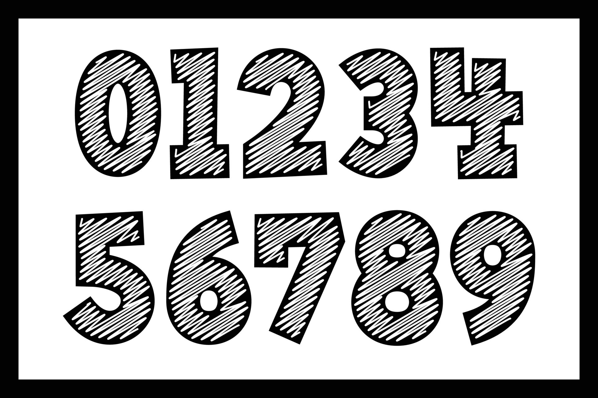 Versatile Collection of Scribble Creations Numbers for Various Uses ...