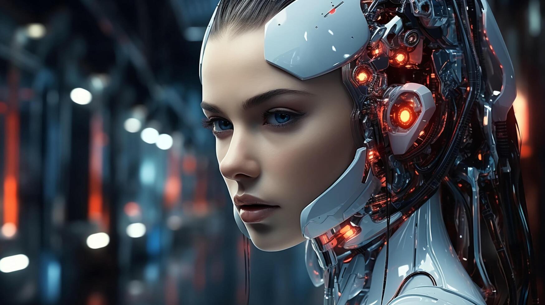 Robot Womans Face Wallpaper