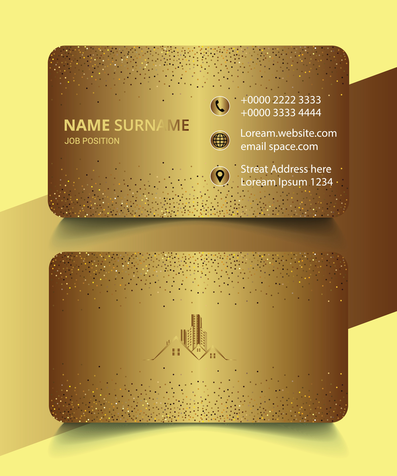Golden Business card Design, Luxury, Real estate business card, Creative, Modern, Corporate ...