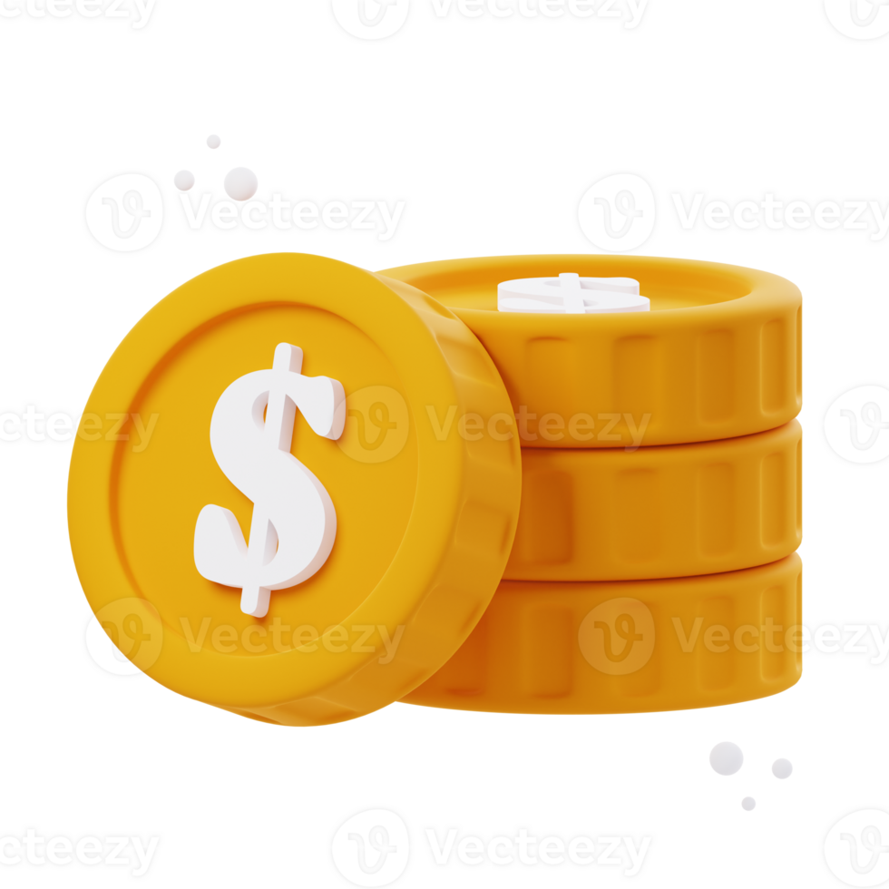 3d moneda icono ilustraciones hacer de moneda icono diseños Perfecto para agregando un toque de ...