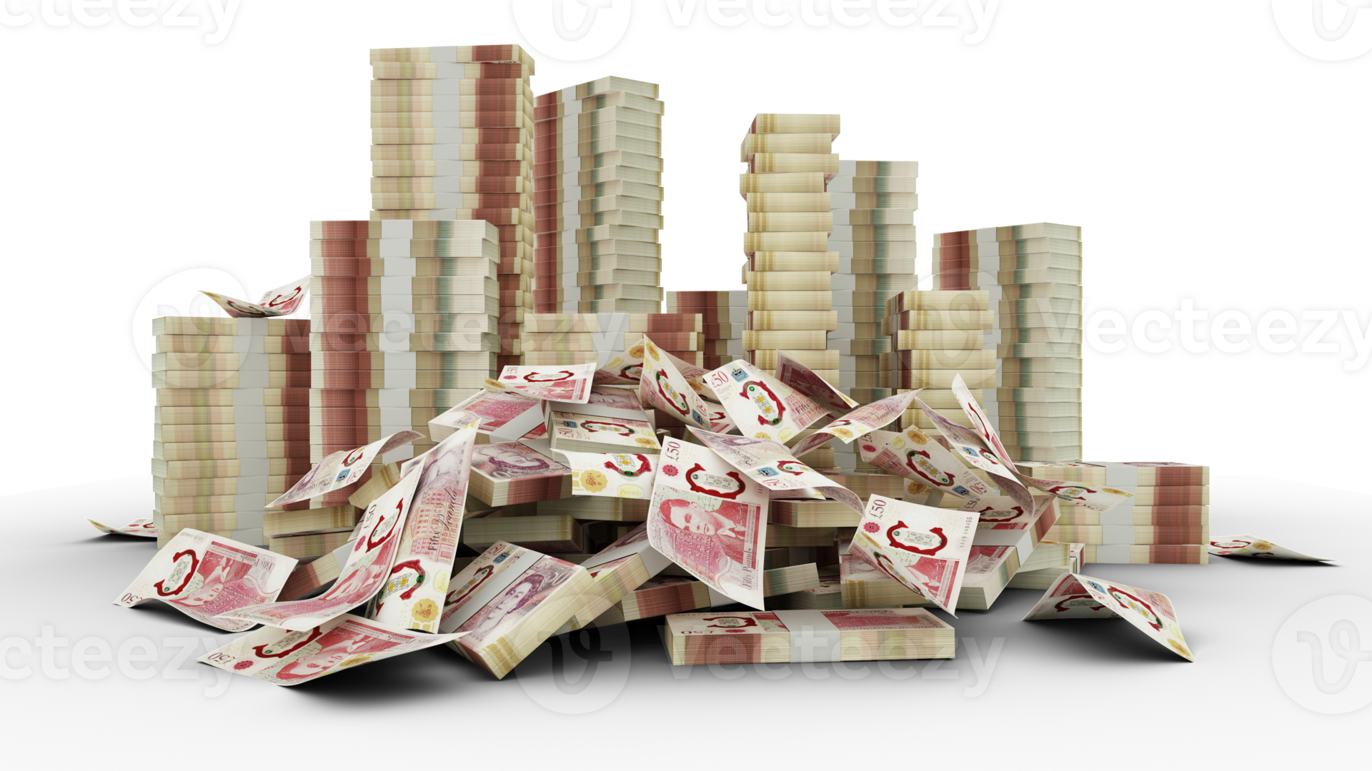 Big stacks of 50 British pounds sterling notes. A lot of money isolated ... Big stacks of 50 British pounds sterling notes. A lot of money isolated ...