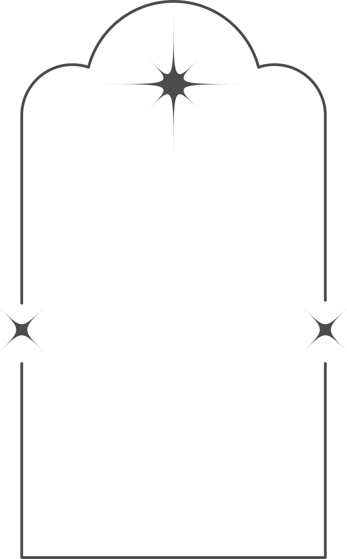 Aesthetic Frame Shape Outline Minimal Graphic Element With Stars Abstract Boho Arch With