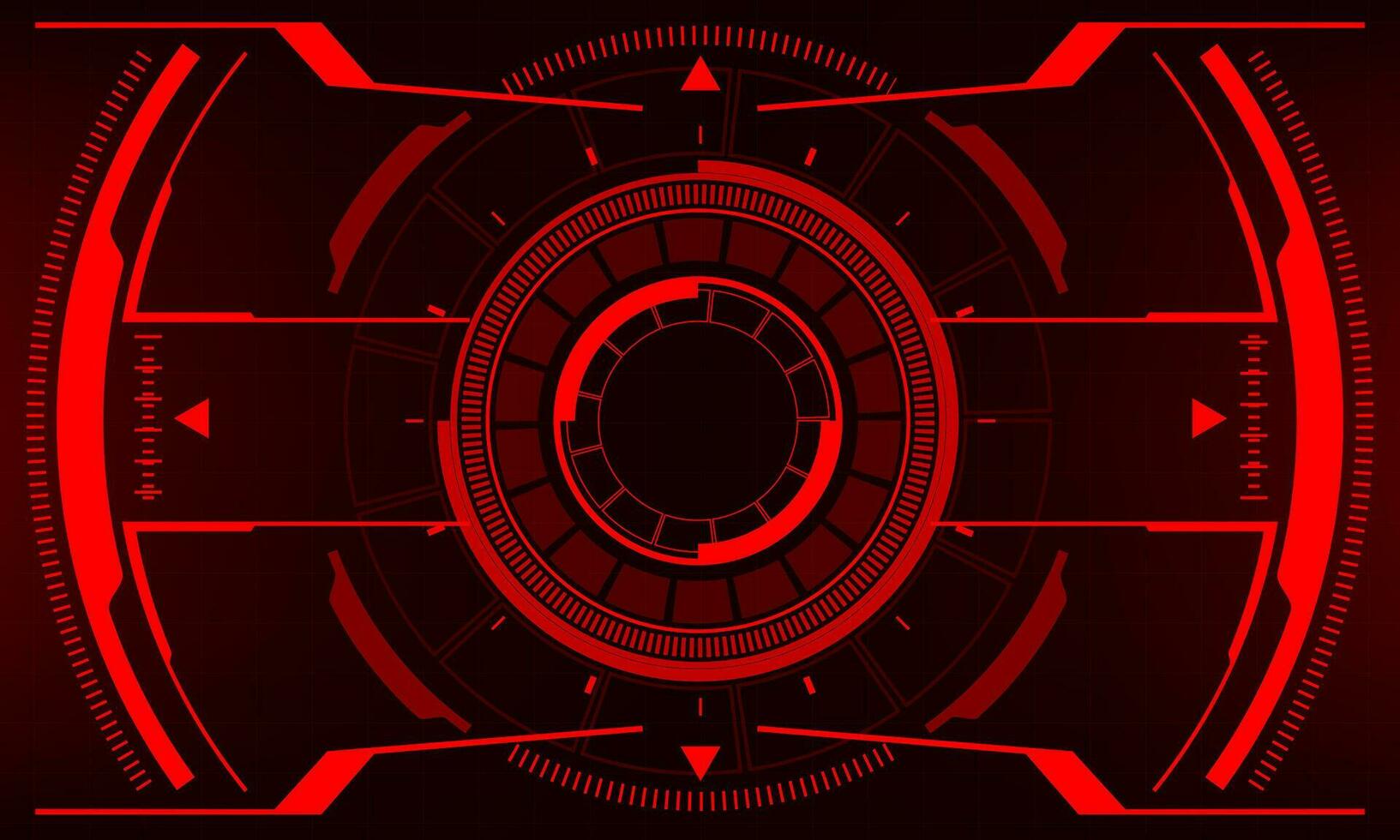 Hud Sci Fi Interface Screen View Red Danger Geometric Design Virtual