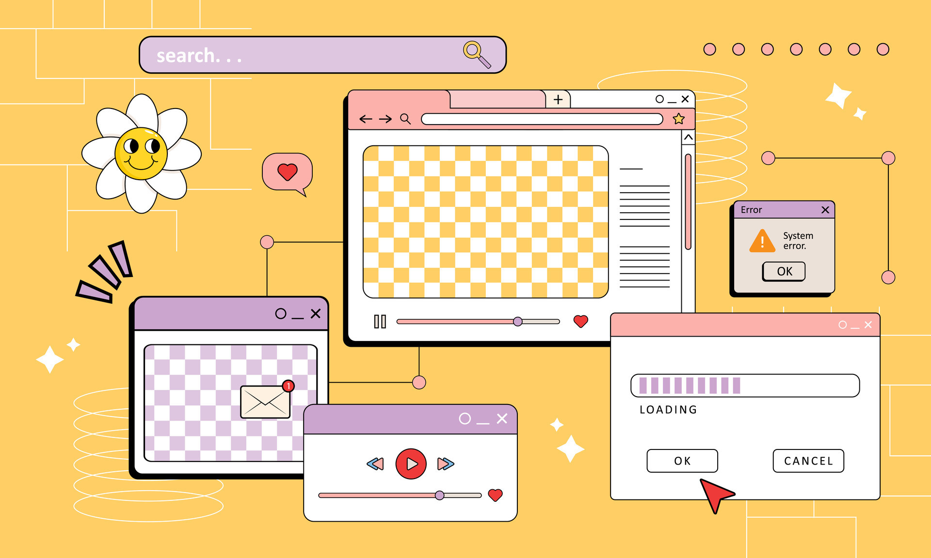 Aesthetic Retro 90s Browser Pc Computer Cute Old Computer Ui Elements