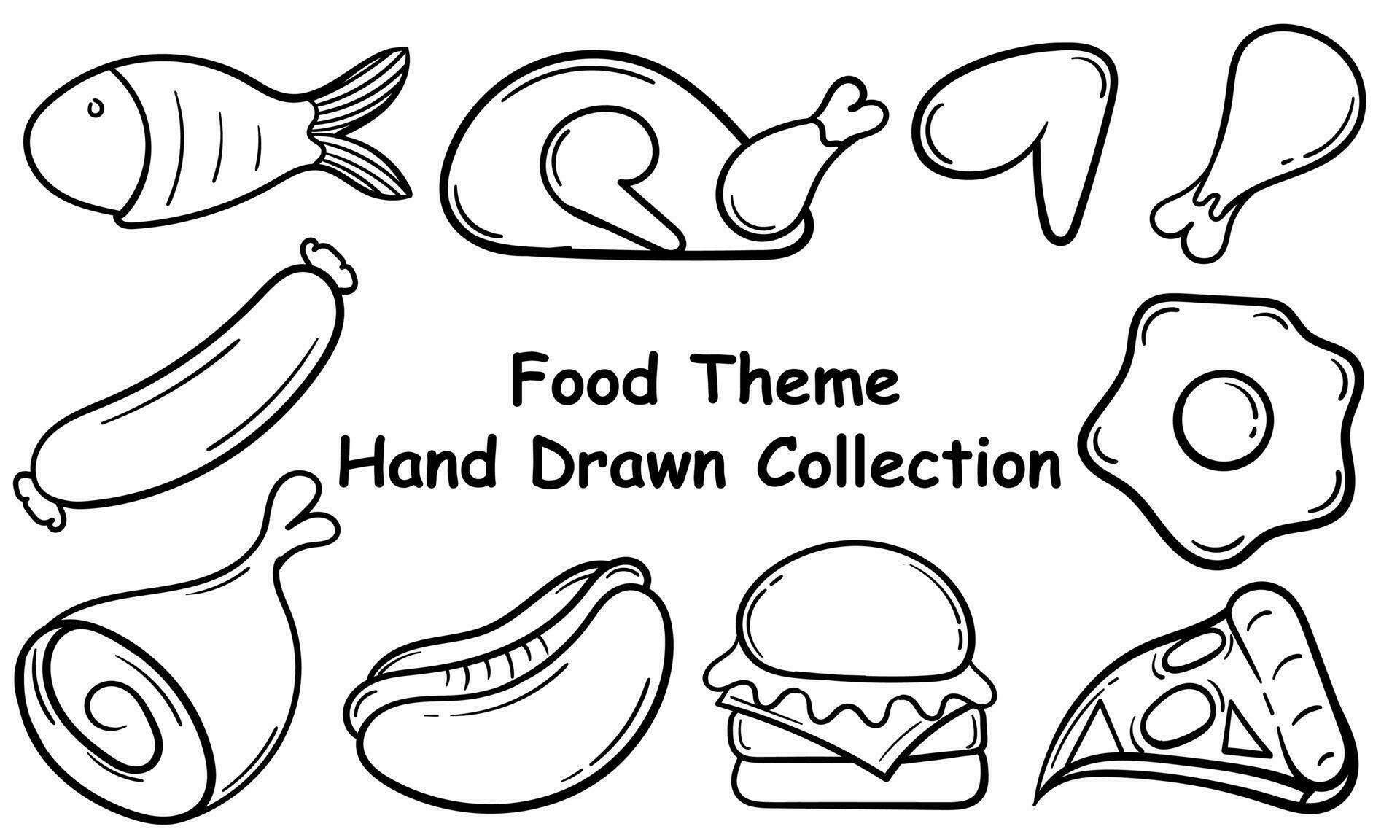 Food Themed Hand Drawn Collection 28205851 Vector Art At Vecteezy food-themed-hand-drawn-collection-28205851-vector-art-at-vecteezy
